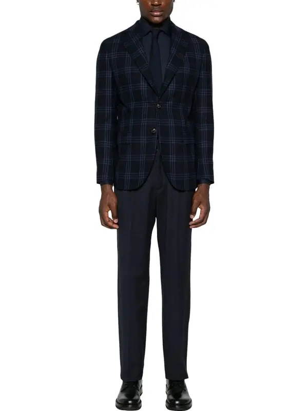 Eleventy Checkered Blazer - Blue