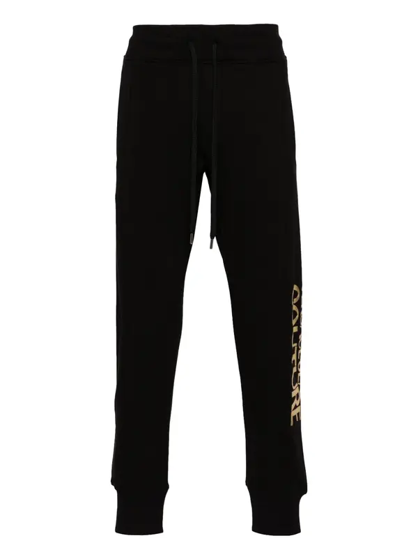Versace Logo-print Cotton Track Pants - Black