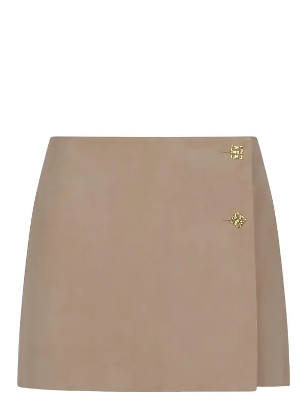 Givenchy Leather Mini Skirt - Neutrals