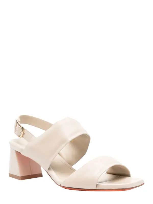 Santoni 60mm Double-strap Slingback Sandals - Neutrals
