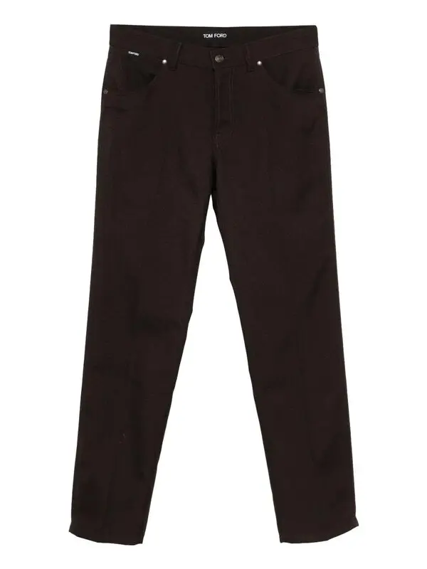 TOM FORD Twill Trousers - Brown