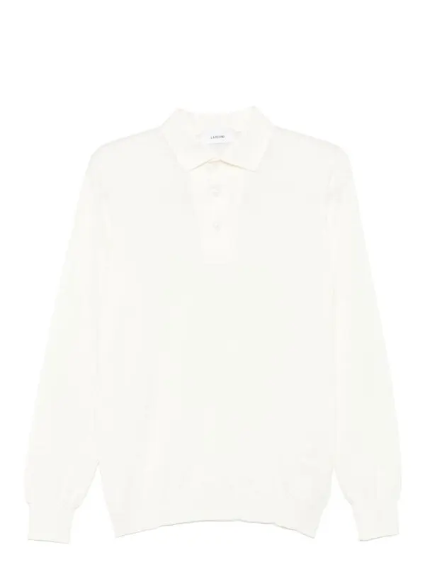 LARDINI Mélange Polo Shirt - White