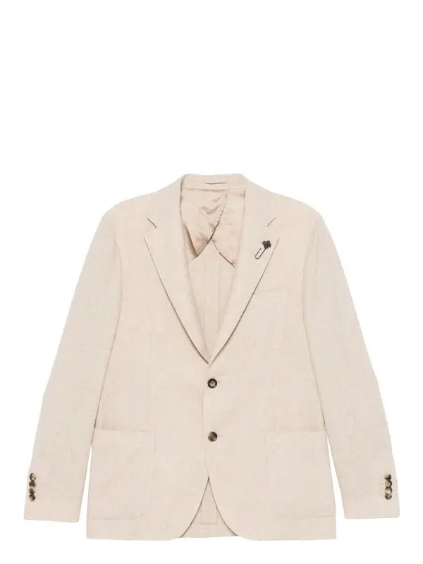 LARDINI Mélange-effect Blazer - Neutrals