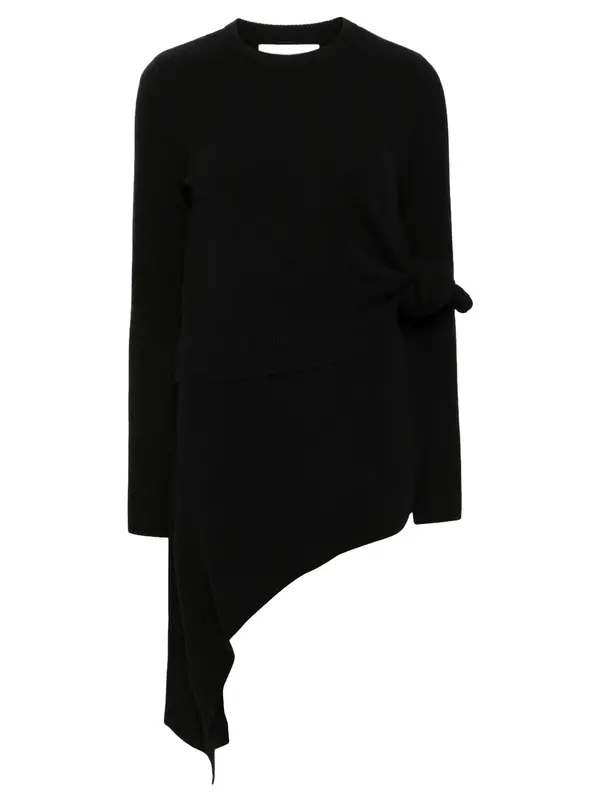 Rokh Asymmetric Knitted Dress - Black