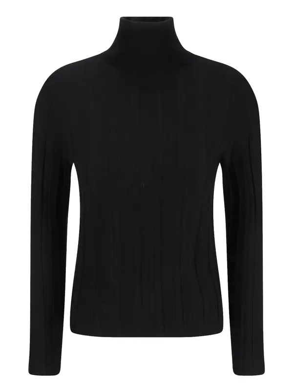 ALLUDE Ribbed-knit Jumper - Black