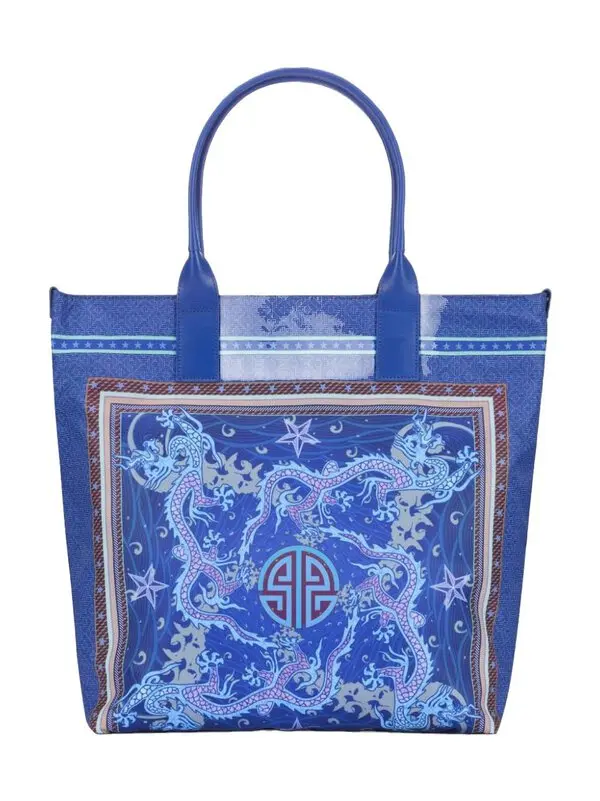 Shanghai Tang Double Happiness Tote - Blue