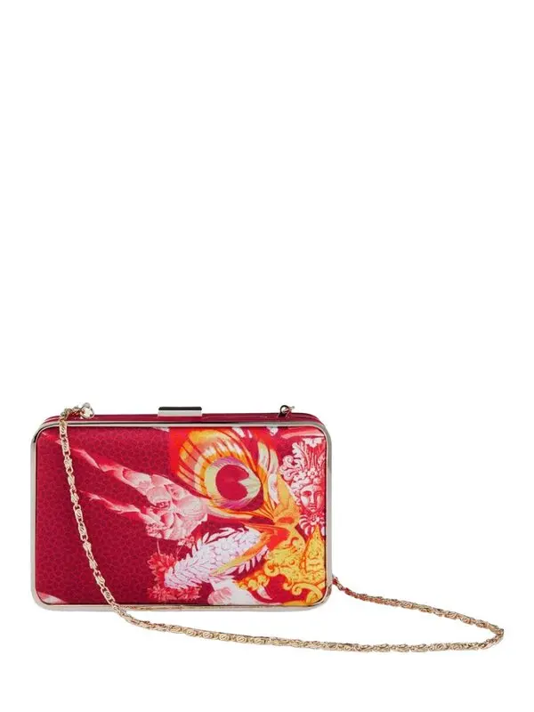 Shanghai Tang Flower Dragon Clutch Bag - Red