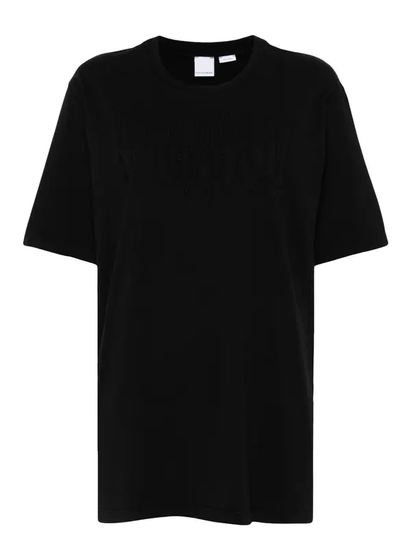 Pinko Logo-embroidered T-shirt - Black