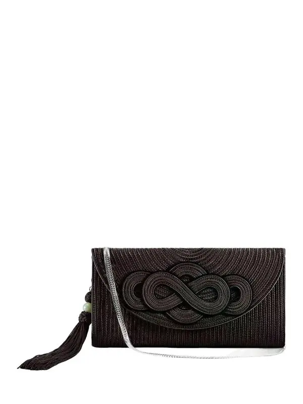Shanghai Tang Braided Knot Clutch - Black