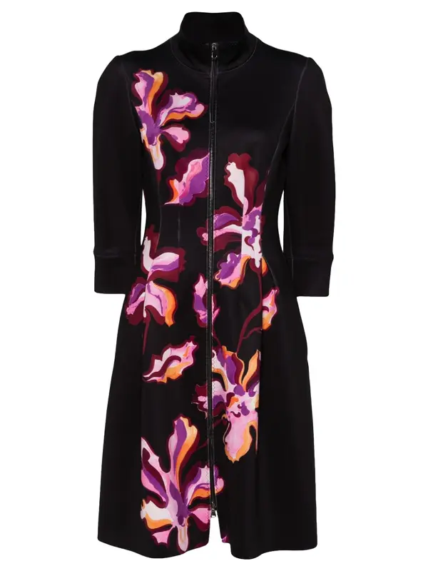 Dorothee Schumacher Flame Flower Midi Dress - Black