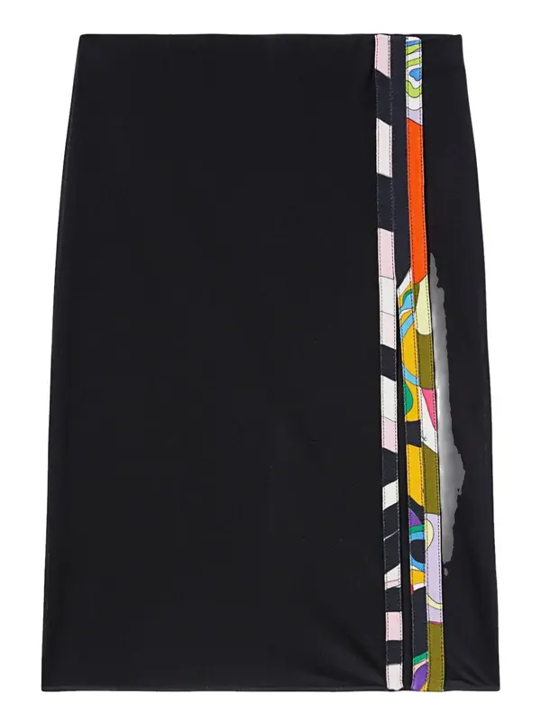 Emilio Pucci Orchidee/iride-print Pencil Skirt - Black