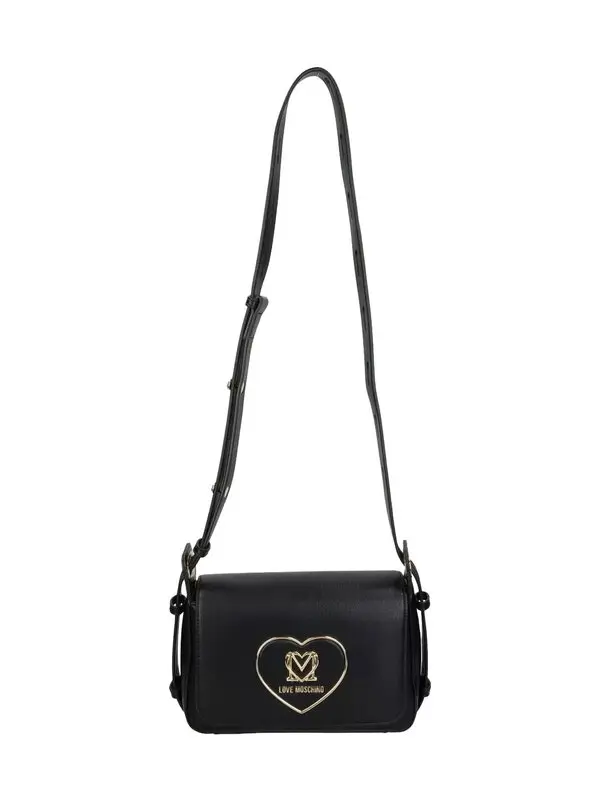 Moschino Logo-plaque Faux-leather Shoulder Bag - Black