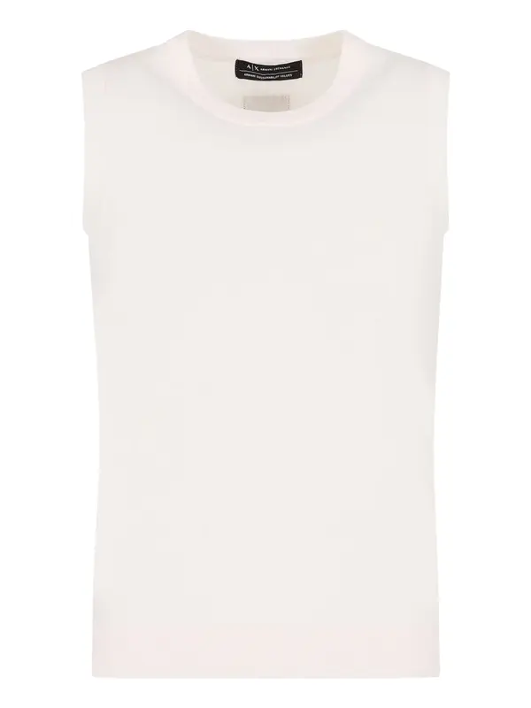 Armani Exchange Logo-patch Knit Tank Top - White