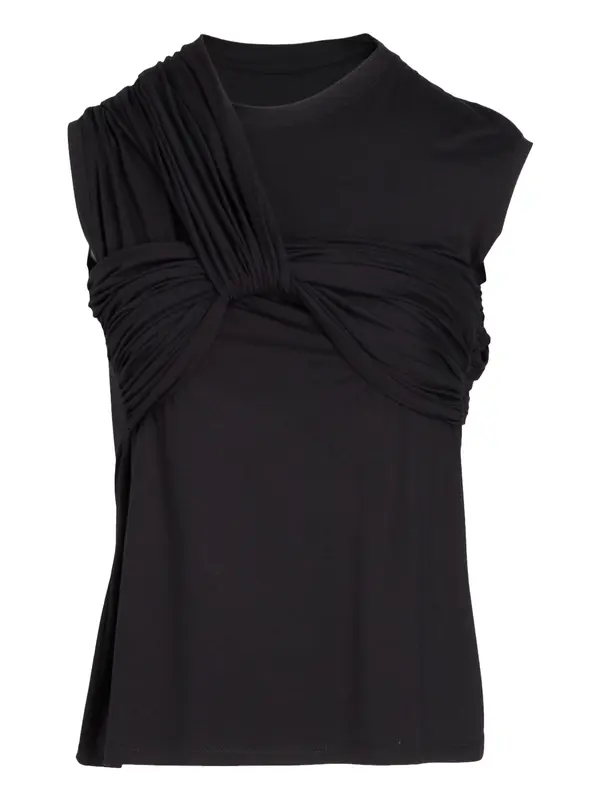 Giambattista Valli Twist-detailing Jersey T-shirt - Black