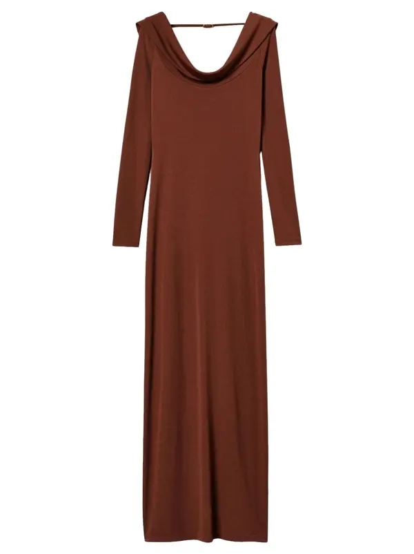 TWINSET Draped Maxi Dress - Brown