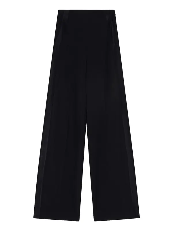 Pinko Side-band Wide-leg Trousers - Black