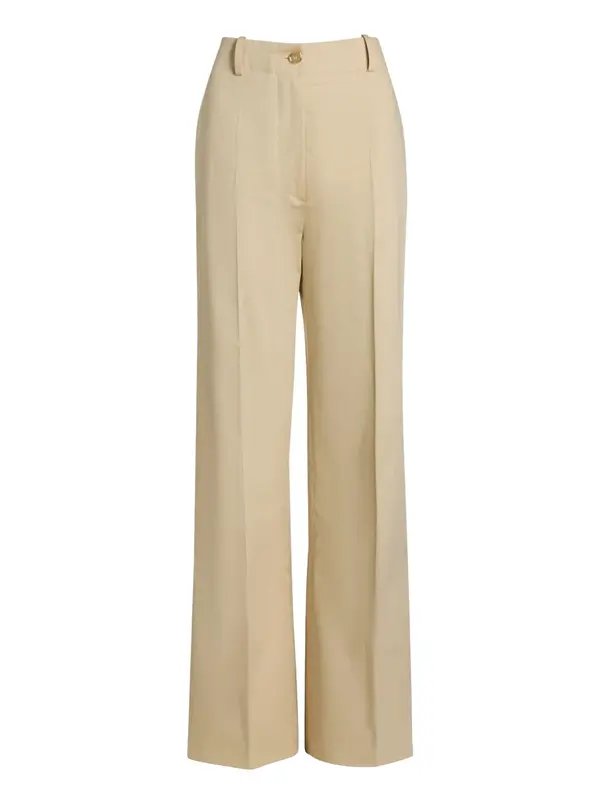 Patou Organic Cotton Flared Trousers - Neutrals