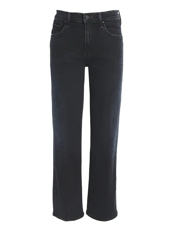 MOTHER The Mid Rise Rambler Zip Ankle Jeans - Navy