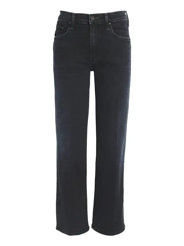 MOTHER The Mid Rise Rambler Zip Ankle Jeans - Navy