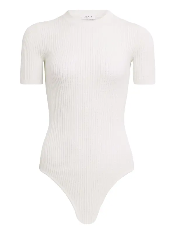 Alaïa Wool-blend Bodysuit - White