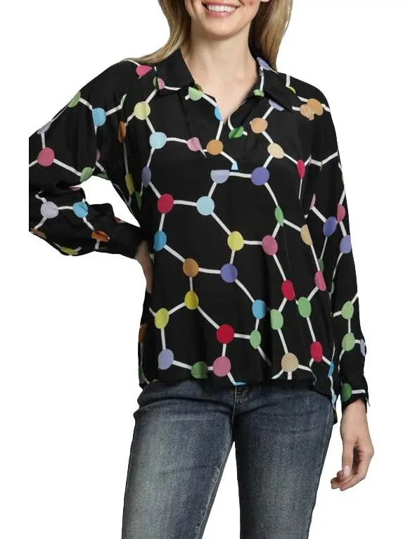 APNY Patterned Long-sleeve Shirt - Black Multi