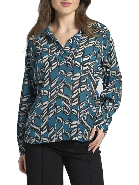 APNY Patterned Long-sleeve Shirt - Teal