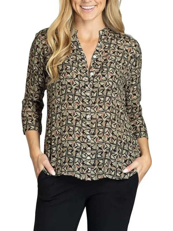 APNY Abstract Print Shirt - Brown/black Multi