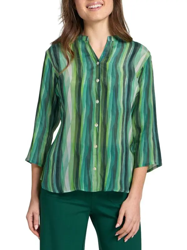 APNY Abstract Print Shirt - Forest Green