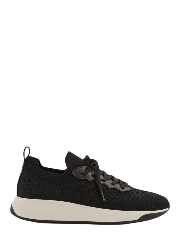 REISS Time Hybrid Knit Sneakers - Black/cream