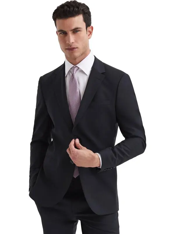 REISS Hope Modern Fit Travel Blazer - Black