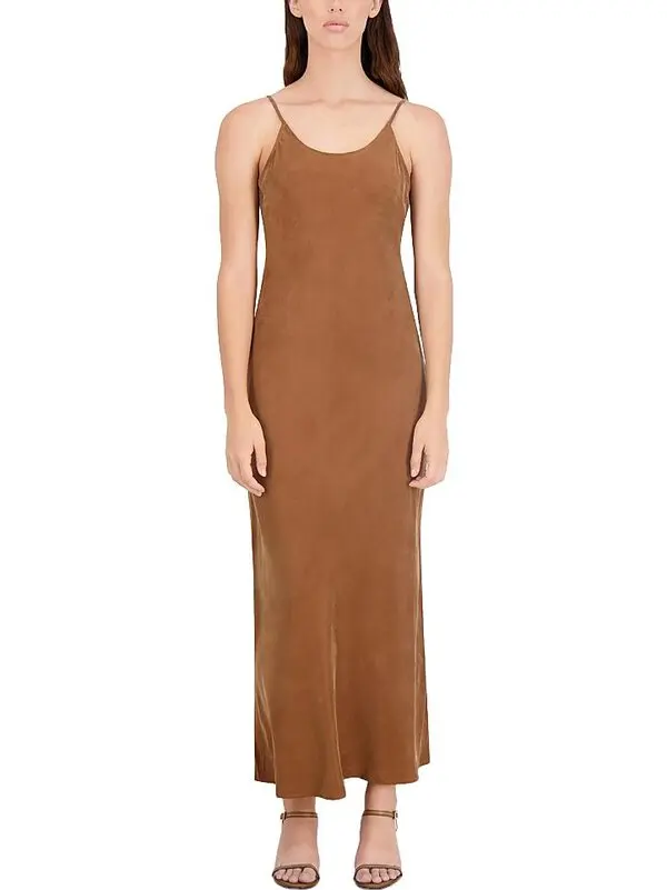 POINT Faux Suede Slip Dress - Nutshell