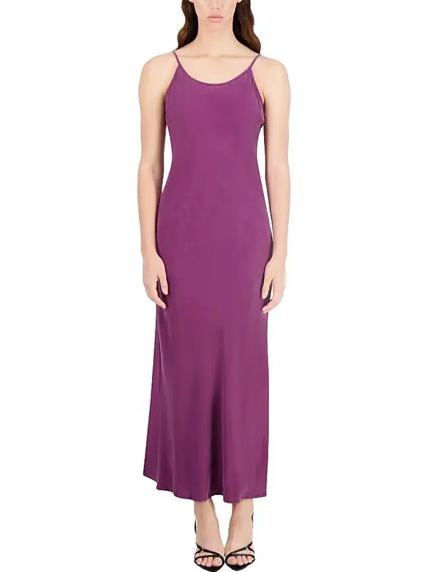 POINT Faux Suede Slip Dress - Plum