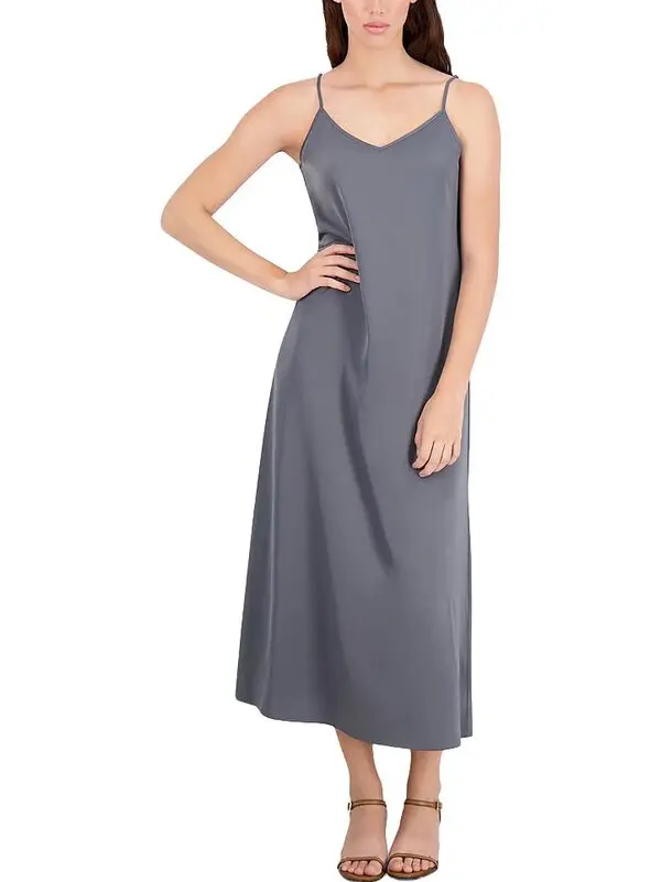 POINT A-line Slip Dress - Gunmetal