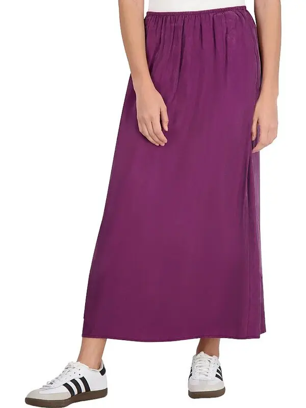 POINT A-line Faux Suede Skirt - Plum