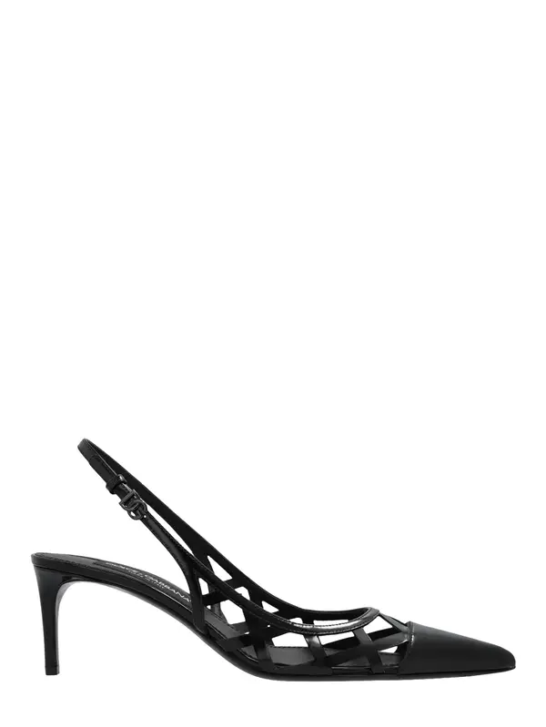 Dolce & Gabbana 75mm Slingback Leather Pumps - Black