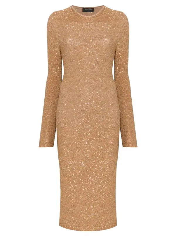 Fabiana Filippi Sequined Midi Dress - Neutrals
