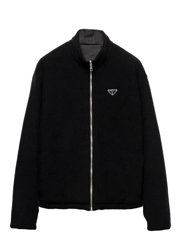 Prada Re-nylon And Cashmere Reversible Jacket - Black
