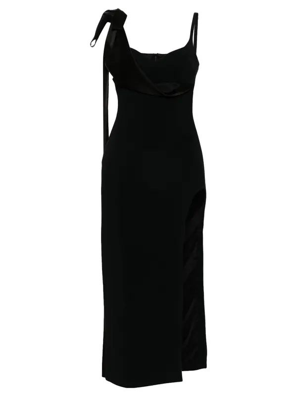 David Koma Satin-bow Midi Dress - Black