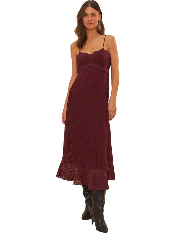 Farm Rio Lace Midi Dress - Purple