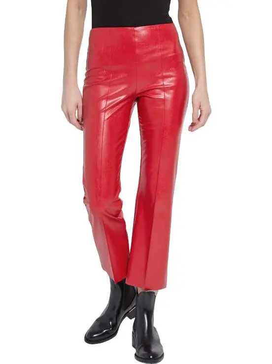 Lyssé Faux Leather Ankle Bootcut Pants - Extra Ordinary Red