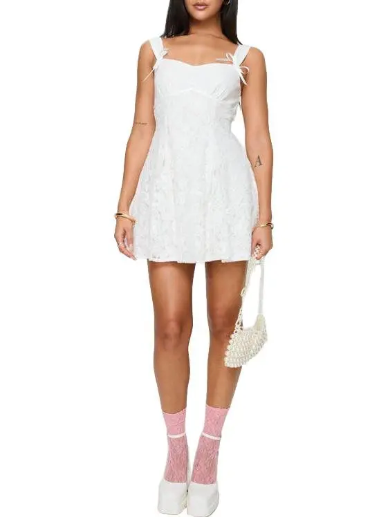 Princess Polly Tadea Embroidered Lace Mini Dress - White