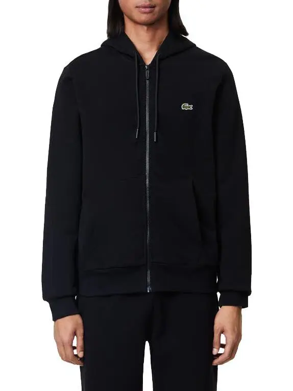 Lacoste Zip-up Fleece Hoodie - Noir