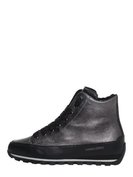 CANDICE COOPER Janis Genuine Shearling Sneakers - Metallic Black