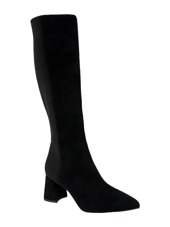 Gentle Souls By Kenneth Cole Dionne Pointed Toe Knee High Boot - Black Suede