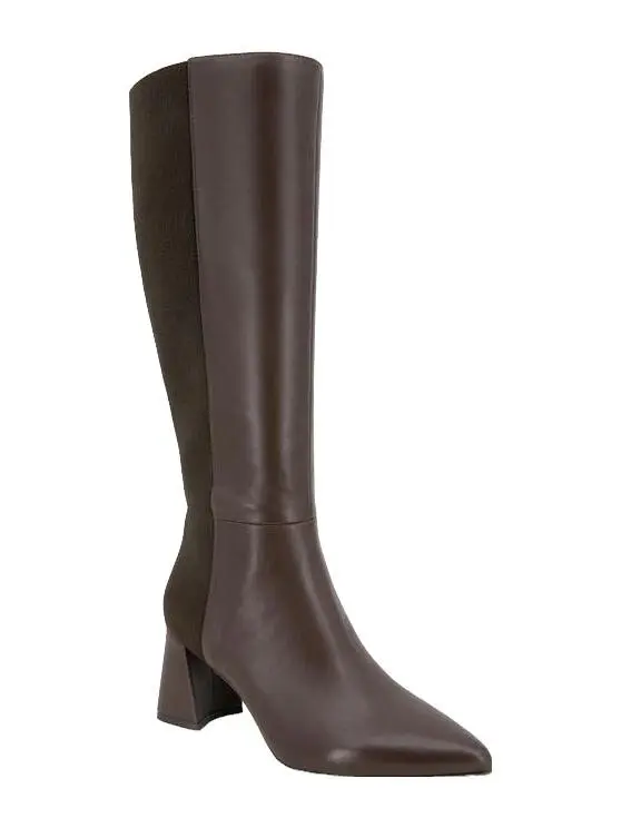 Gentle Souls By Kenneth Cole Dionne Pointed Toe Knee High Boot - Chocolate Leather