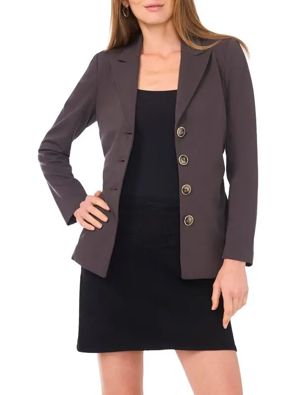 Vince Camuto Side Ruched Ponte Blazer - Med Hthrgrey