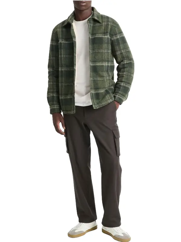 Vince Plaid Sherpa-lined Shirt Jacket - Natural