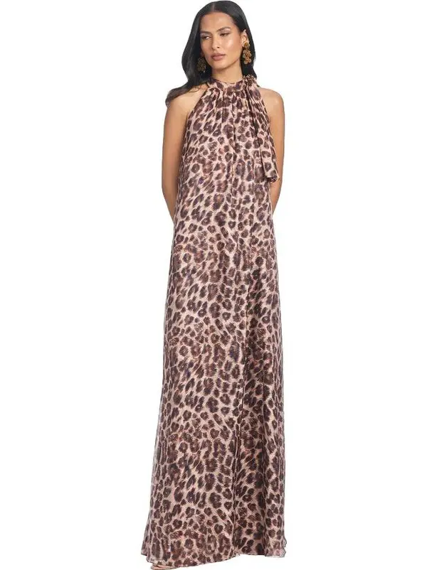 Sachin & Babi Isbeth Leopard Print Gown - Gold
