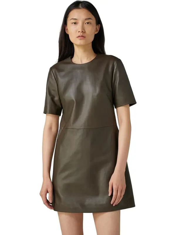 Veronica De Piante Tabitha Dress In Leather - Tobacco