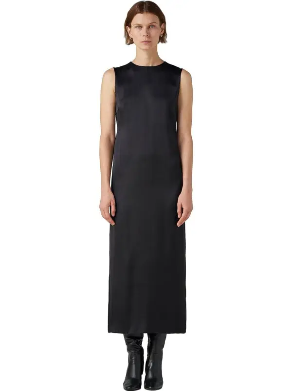 Veronica De Piante Alessia Dress In Washed Silk - Black